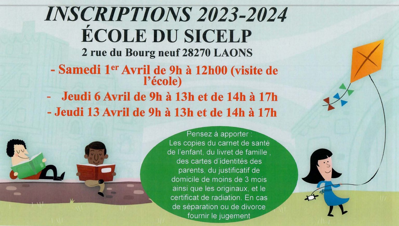 INSCRIPTIONS SCOLAIRES 2023-2024